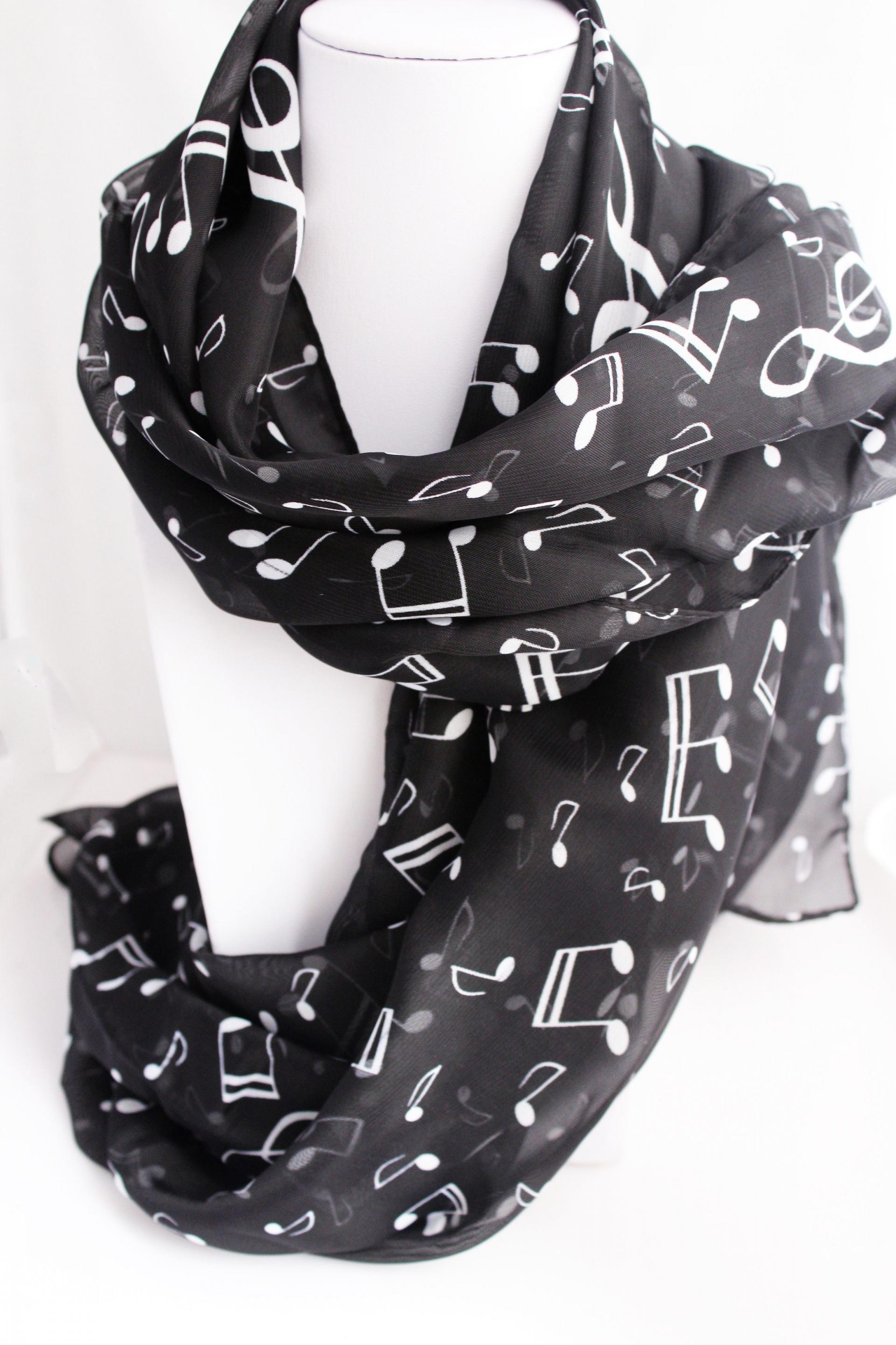 Ladies Musical Note Chiffon Neck Scarf - 3 colour choices | Music ...