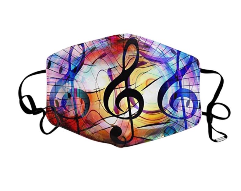 Music Note Colourful Face Mask | Music Jewellery Online