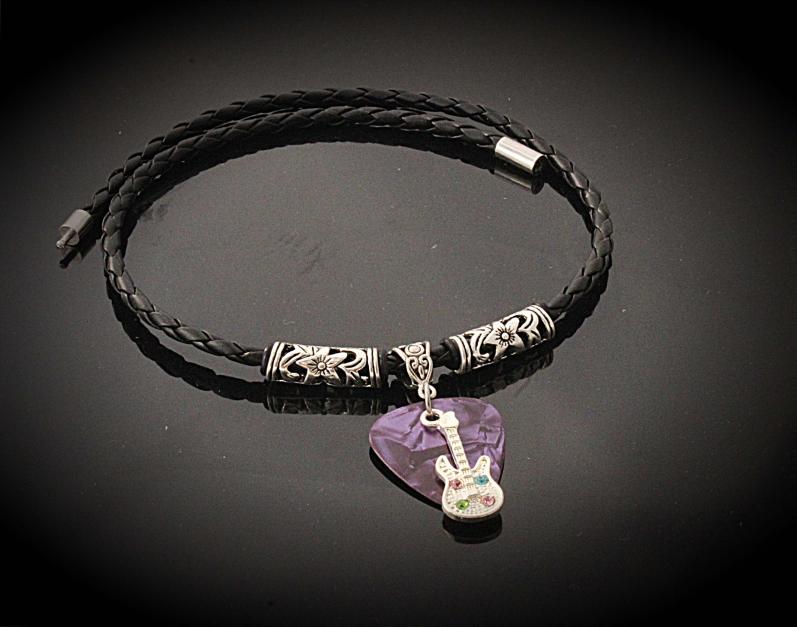 Guitar Necklace / Choker on Guitar Pick | Music Jewellery Online