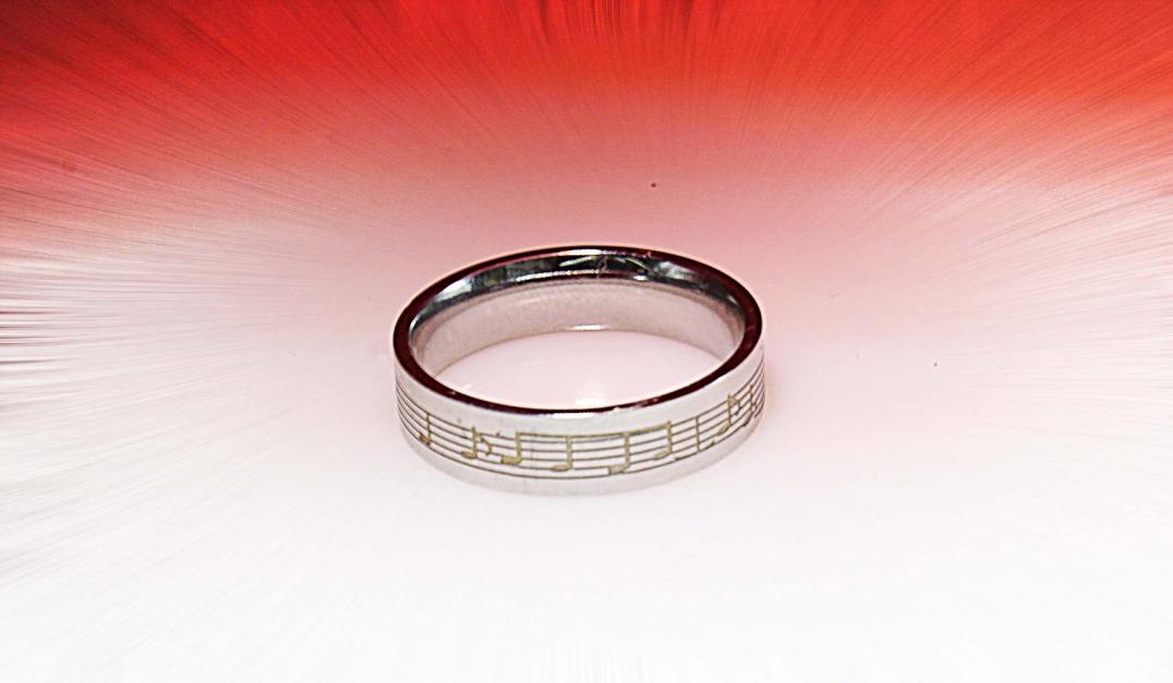 Music Note Ring Stainless Steel With Etched Music Notes | Music ...