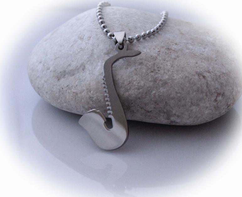 Saxophone Pendant - Stainless Steel | Music Jewellery Online