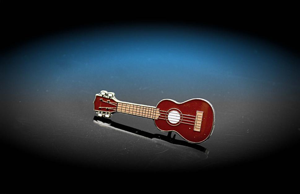 Ukulele Mahogany Pin Badge | Music Jewellery Online